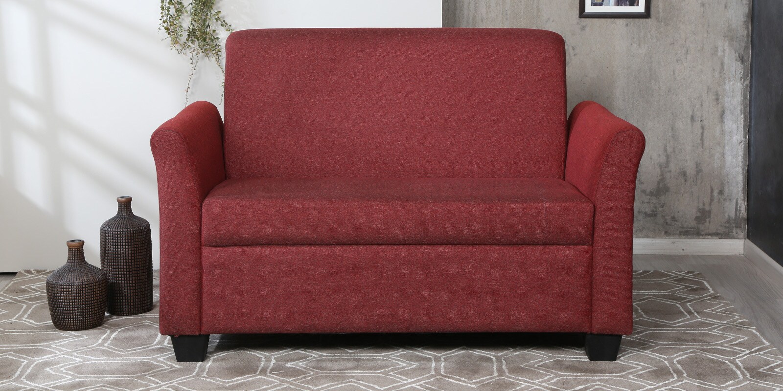 Buy Hara 2 Seater Sofa in Amber Red Colour at 3% OFF by Mintwud from ...
