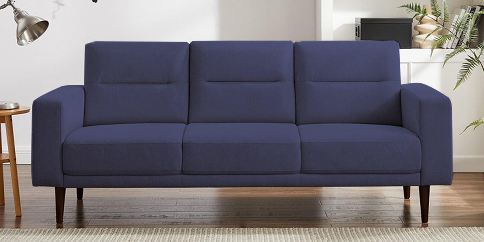 Buy Harbel Fabric 3 Seater Sofa in Denim Blue Colour at 45% OFF by ...