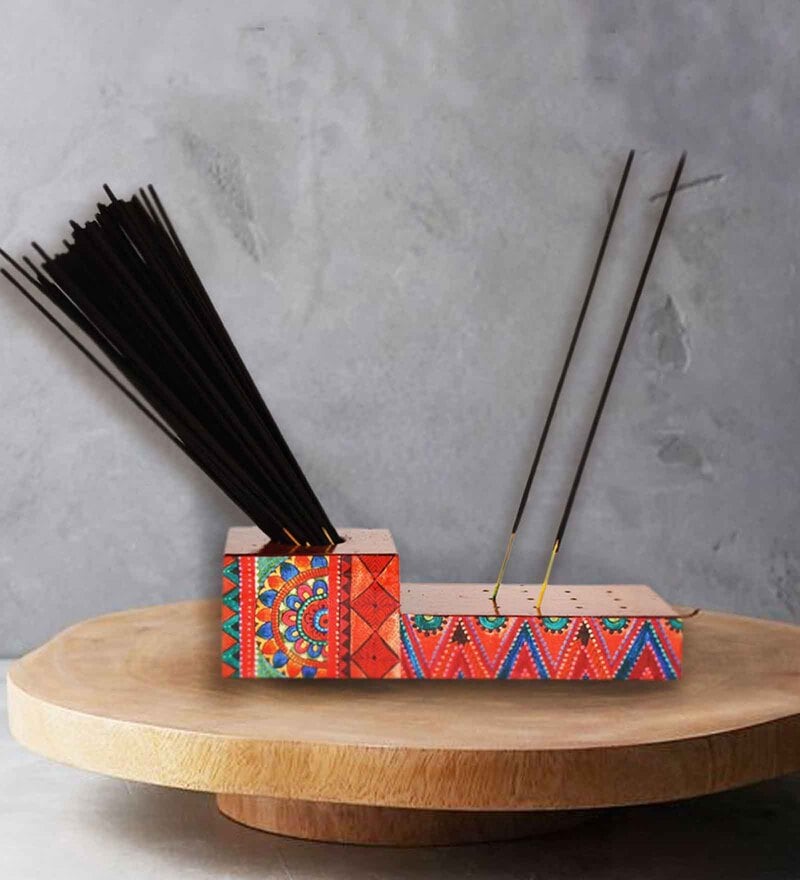 Buy Handcrafted Multicolour Wooden Incense Stick Holder By Crafthues ...
