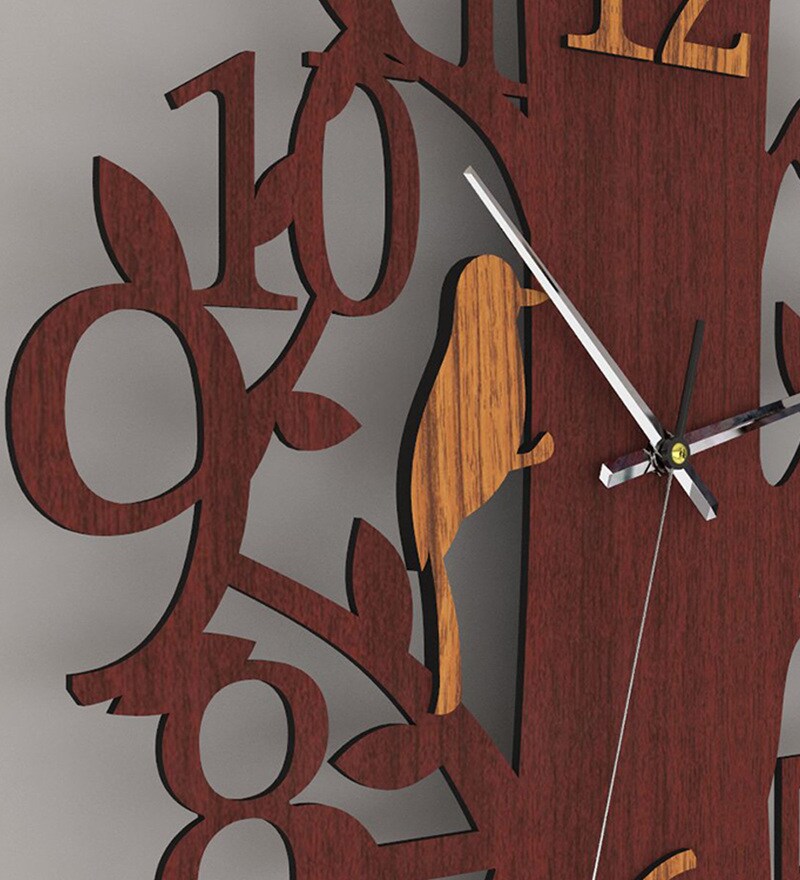 Buy Handcrafted Cream Colour MDF Wall Clock by Planet Decor Online ...