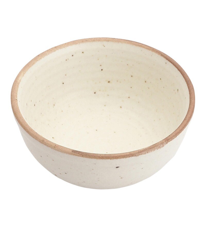 Buy Handcrafted Matte 260ml White Ceramic (Set of 6) Dinner Bowl Online ...