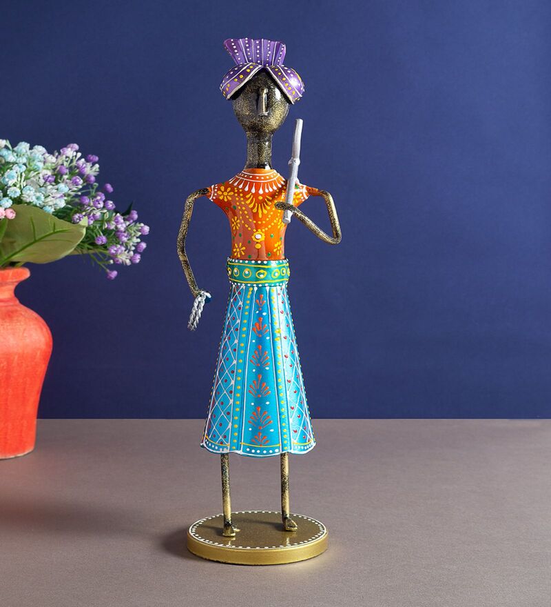 Buy Handcrafted Multicolour Colour Wrought Iron Figurine by Golden ...