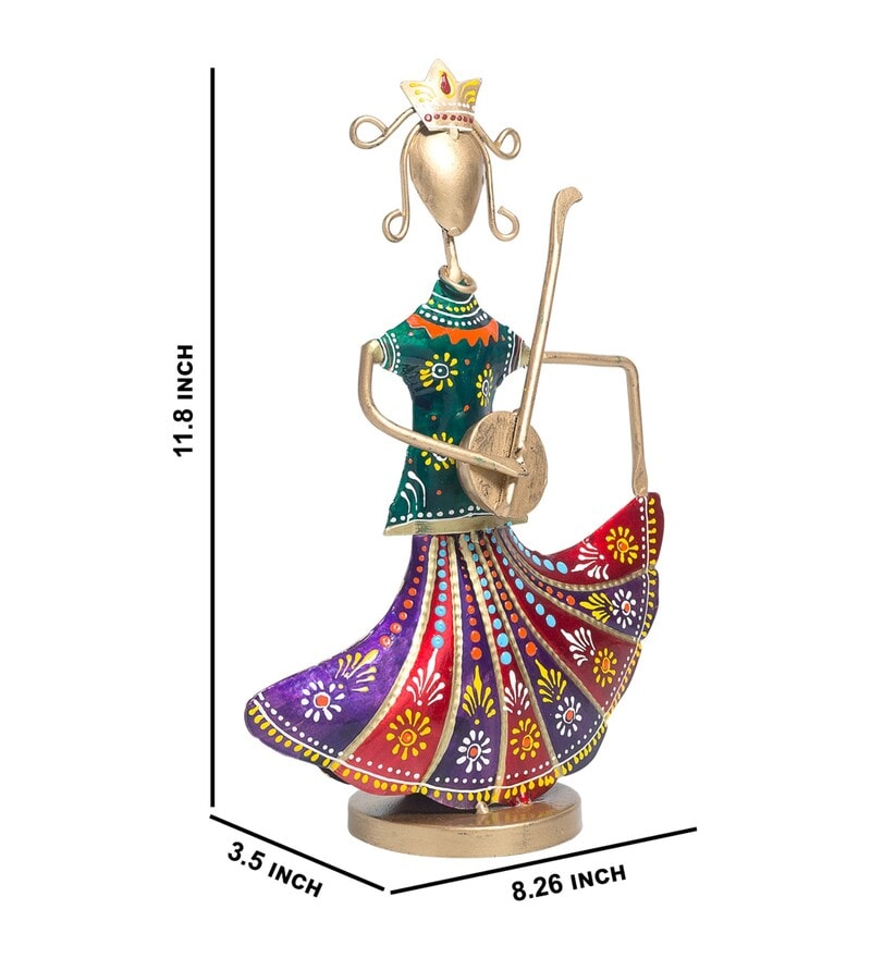 Buy Handcrafted Musician Lady Multicolour Colour Wrought Iron Figurine ...