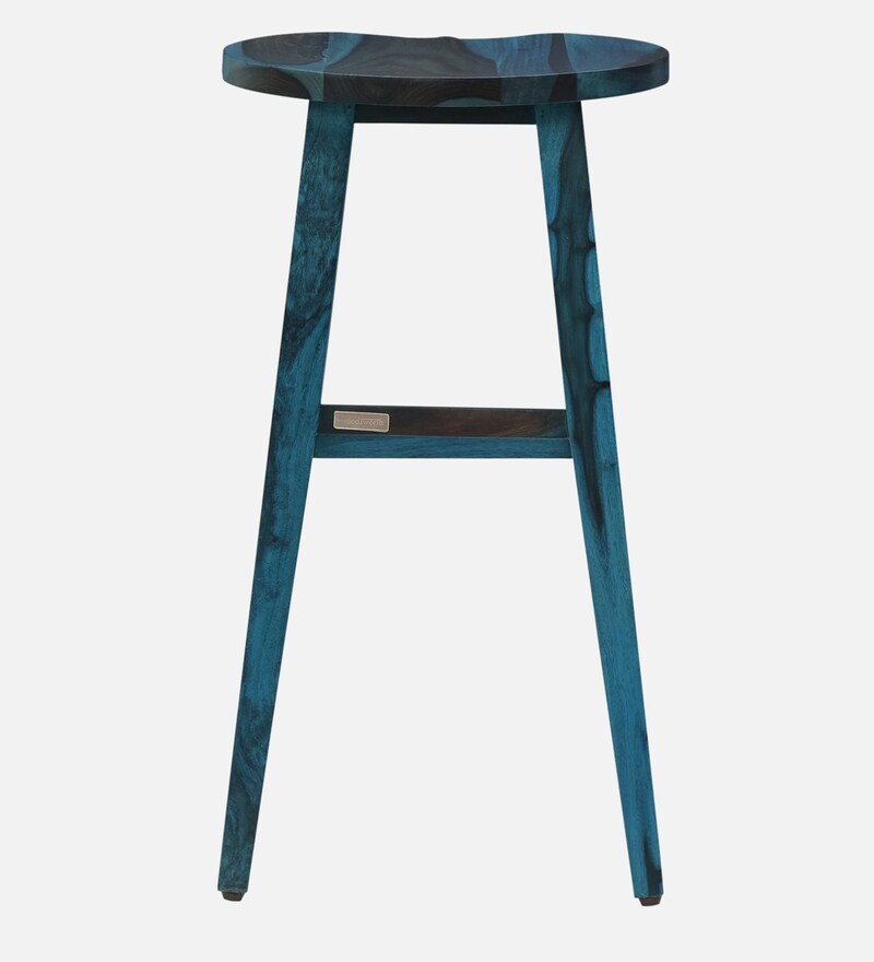 Buy Harrington Sheesham Wood Tall Bar Stool In Ocean Blue Finish Online ...