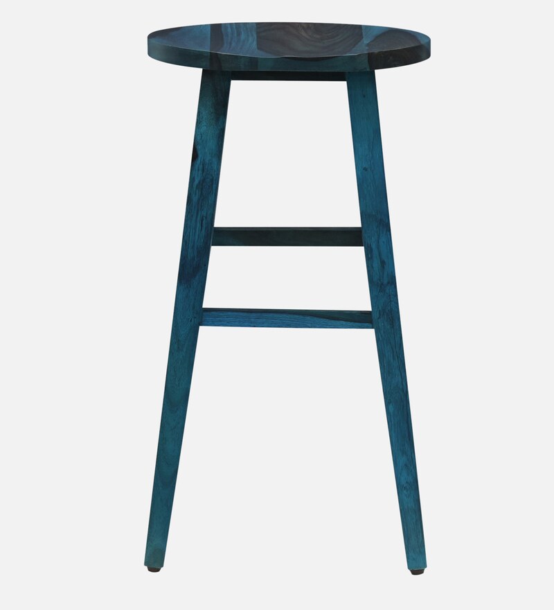 Buy Harrington Sheesham Wood Tall Bar Stool In Ocean Blue Finish Online ...