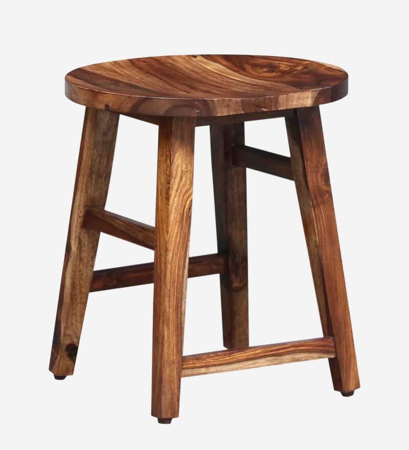 Buy Harrington Sheesham Wood Seating Stool In Rustic Teak Finish By ...