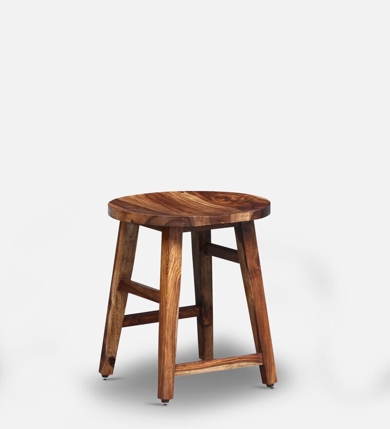 Buy Harrington Sheesham Wood Seating Stool In Rustic Teak Finish By ...