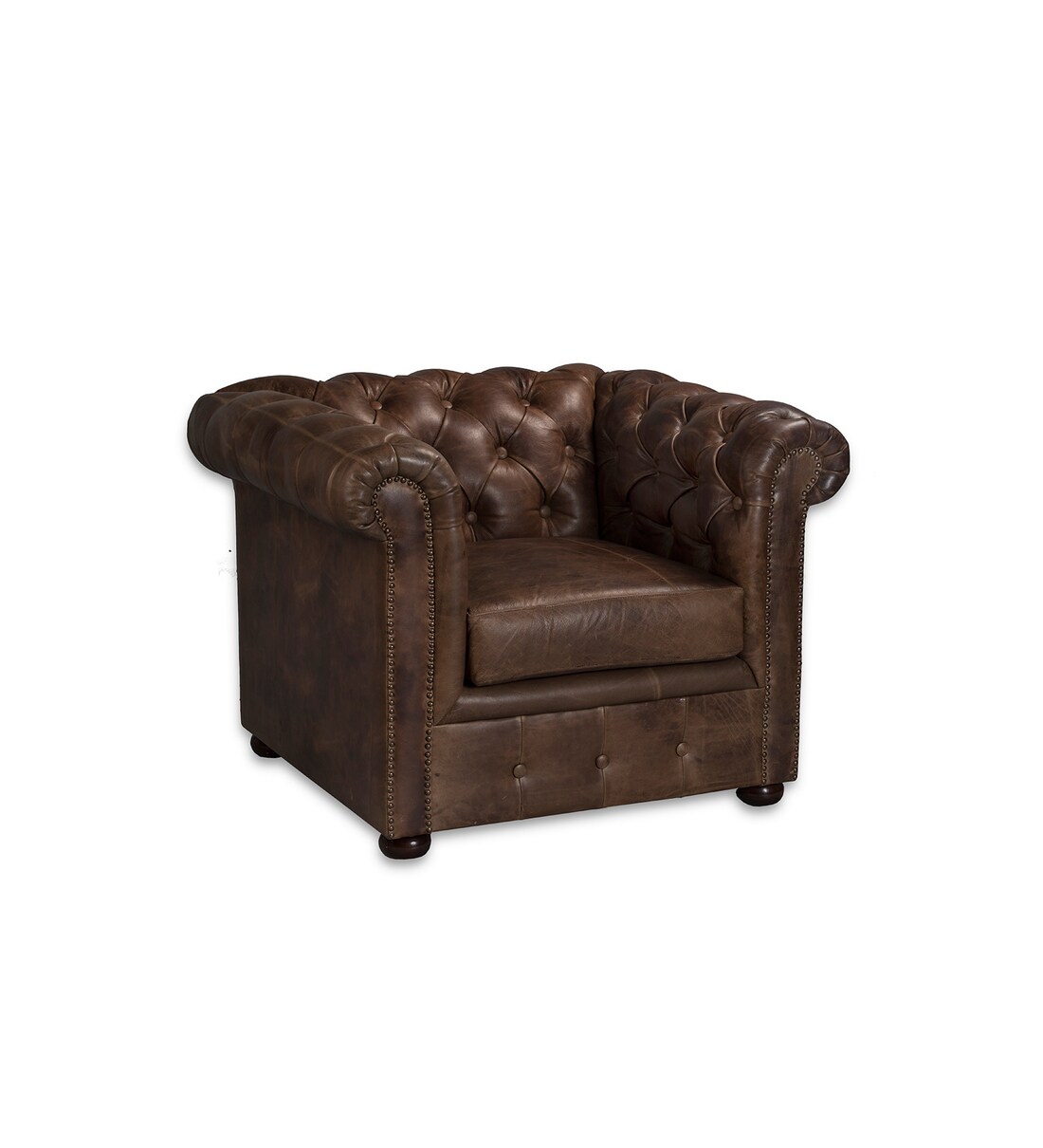 Buy Heirloom Leather 1 Seate Sofa In Brown Colour at 100% OFF by Three ...