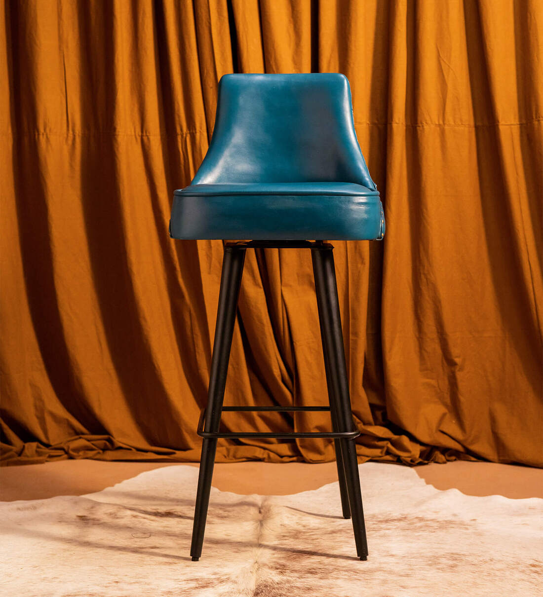 Buy Heirloom Leather Bar Chair In Blue Colour at 16% OFF by Three sixty ...