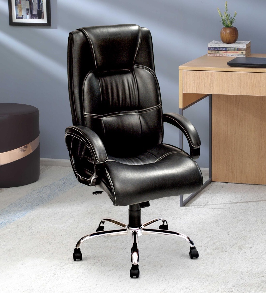 Buy Hercules High Back Executive Chair In Black Colour by High Living ...