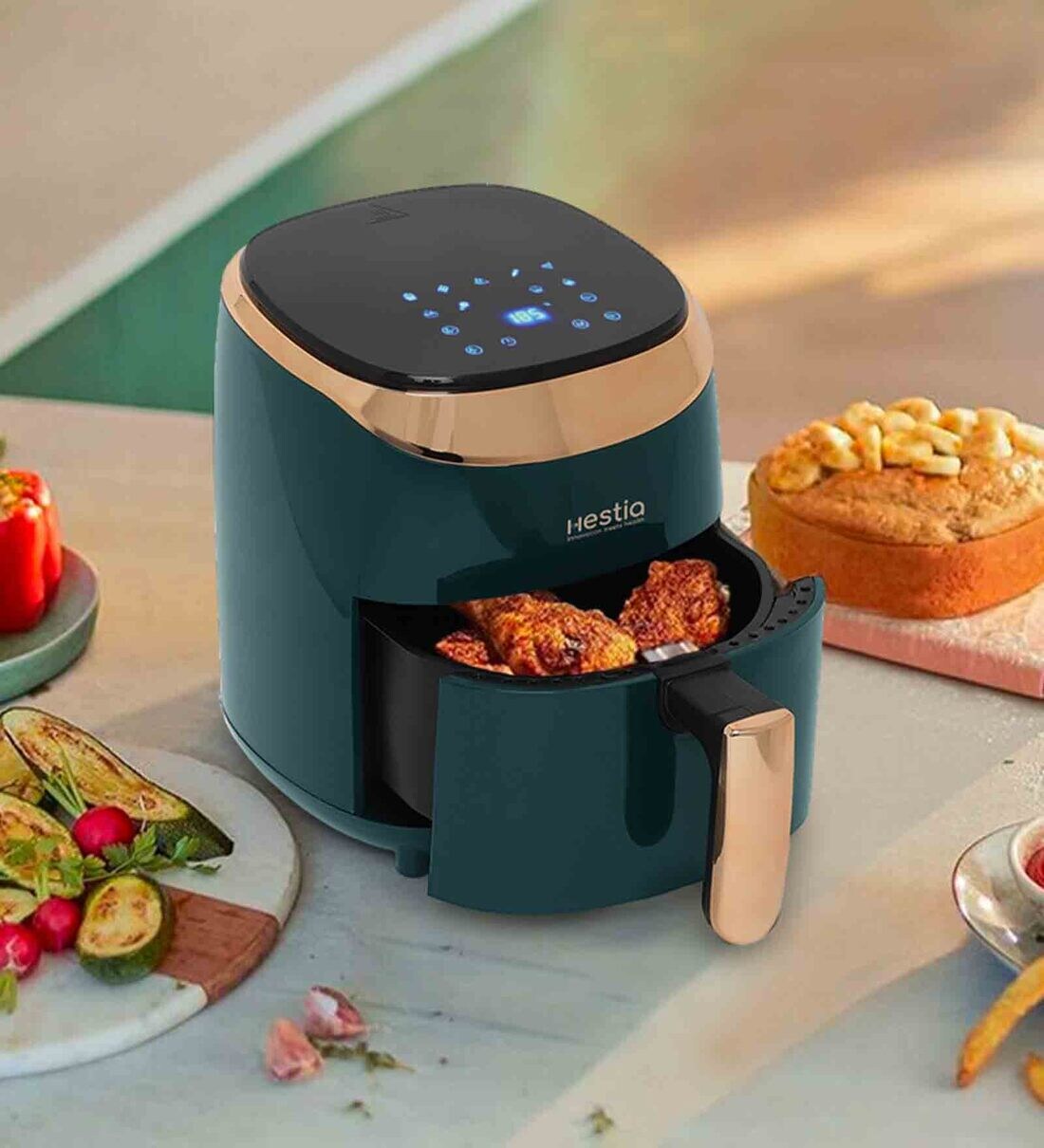 Buy Hestia 4L Air Fryer 1200W SmartCrisp Technology (Dark Green) at 61% ...
