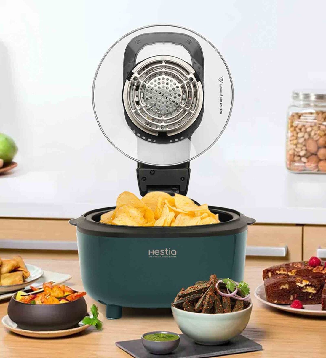 Buy Hestia 5L Nutri-View Digital Air Fryer 1100W with Aero Smart Technology (Dark Green) at 62% ...