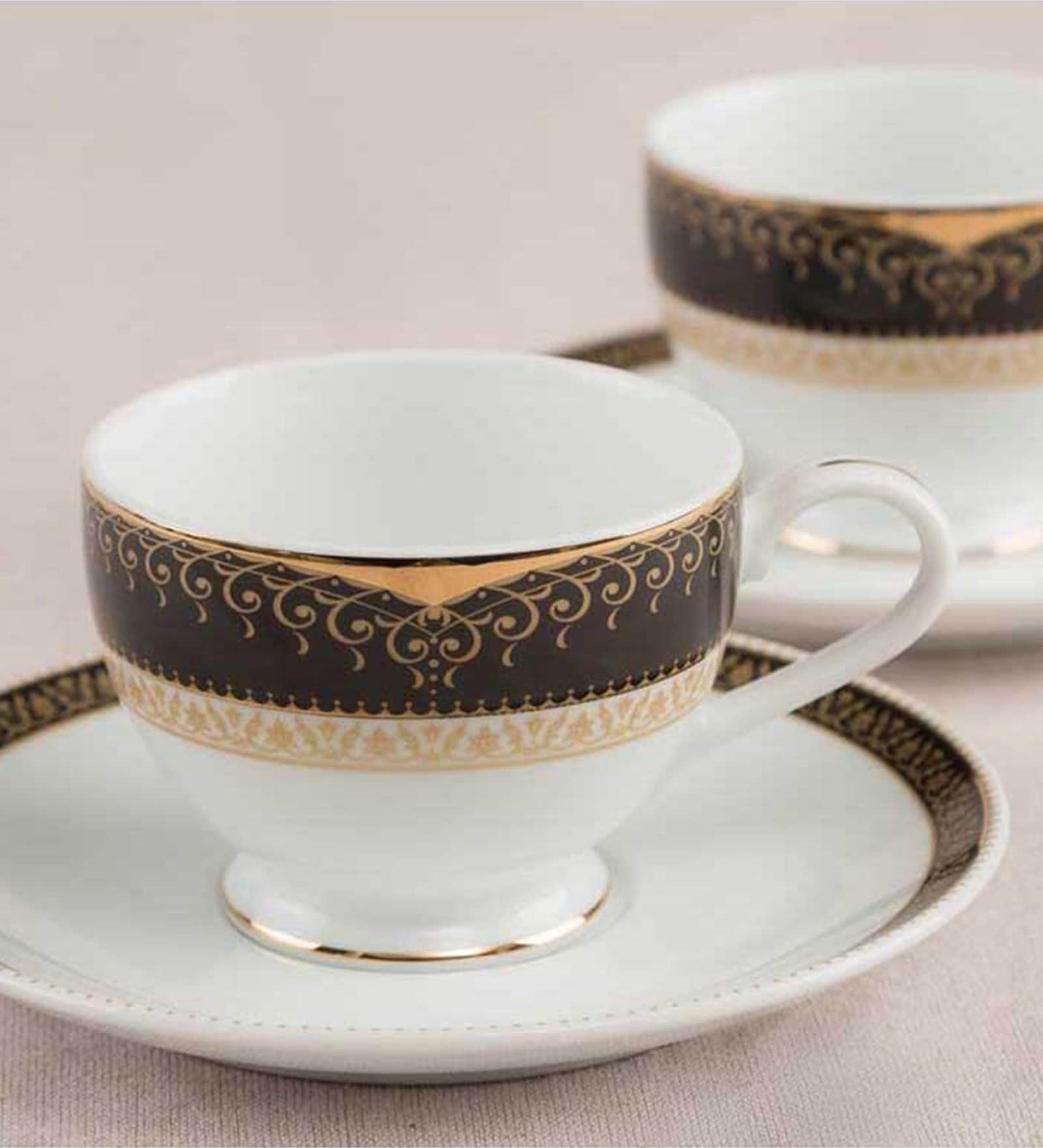 Buy Hearth Collection Brown & White Porcelain 12 Pcs Tea Cup & Sacer Set at 5% OFF by Noritake ...