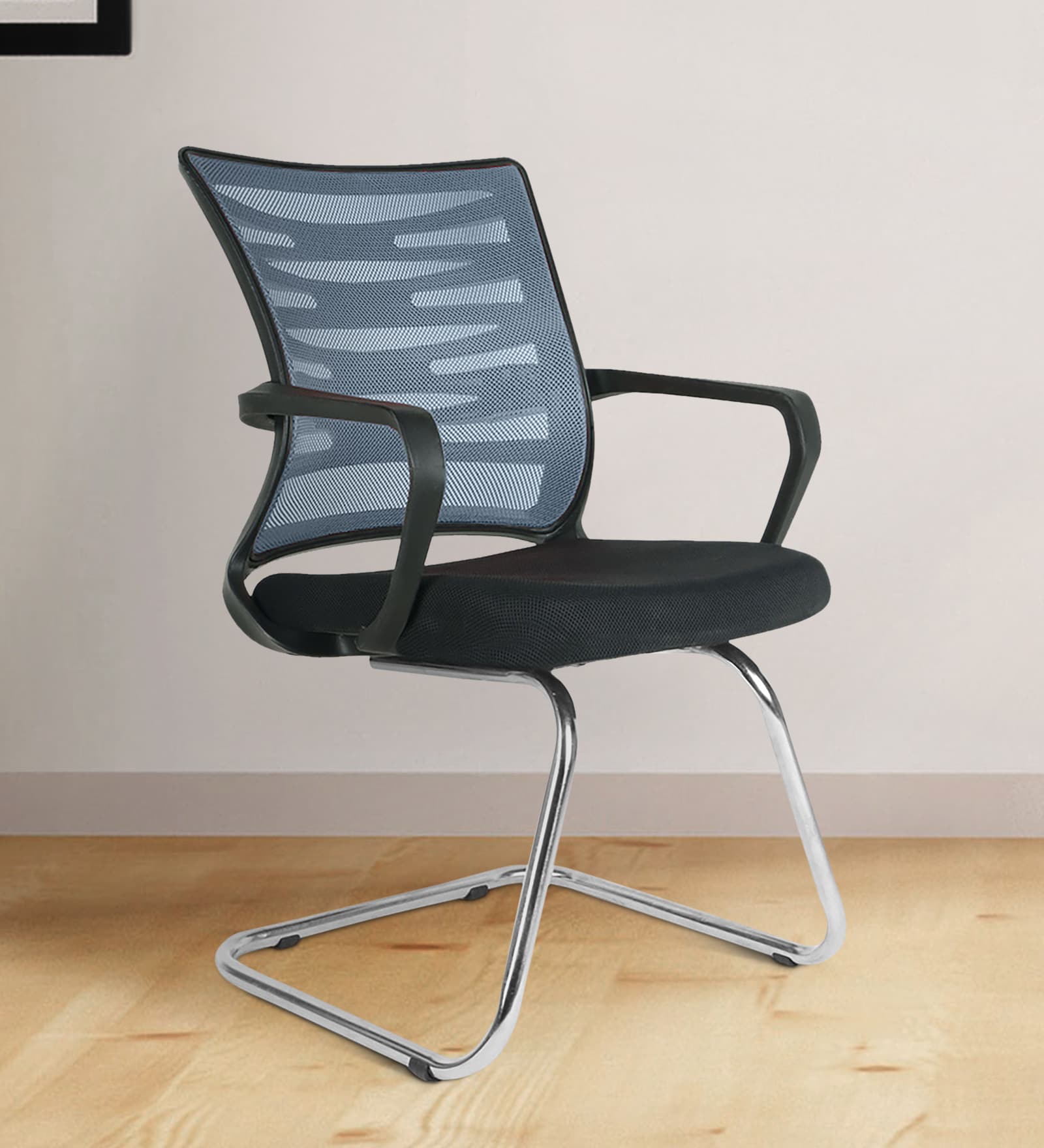 Buy Helix Breathable Mesh Cantilever Chair in Black & Grey Colour at 12 ...