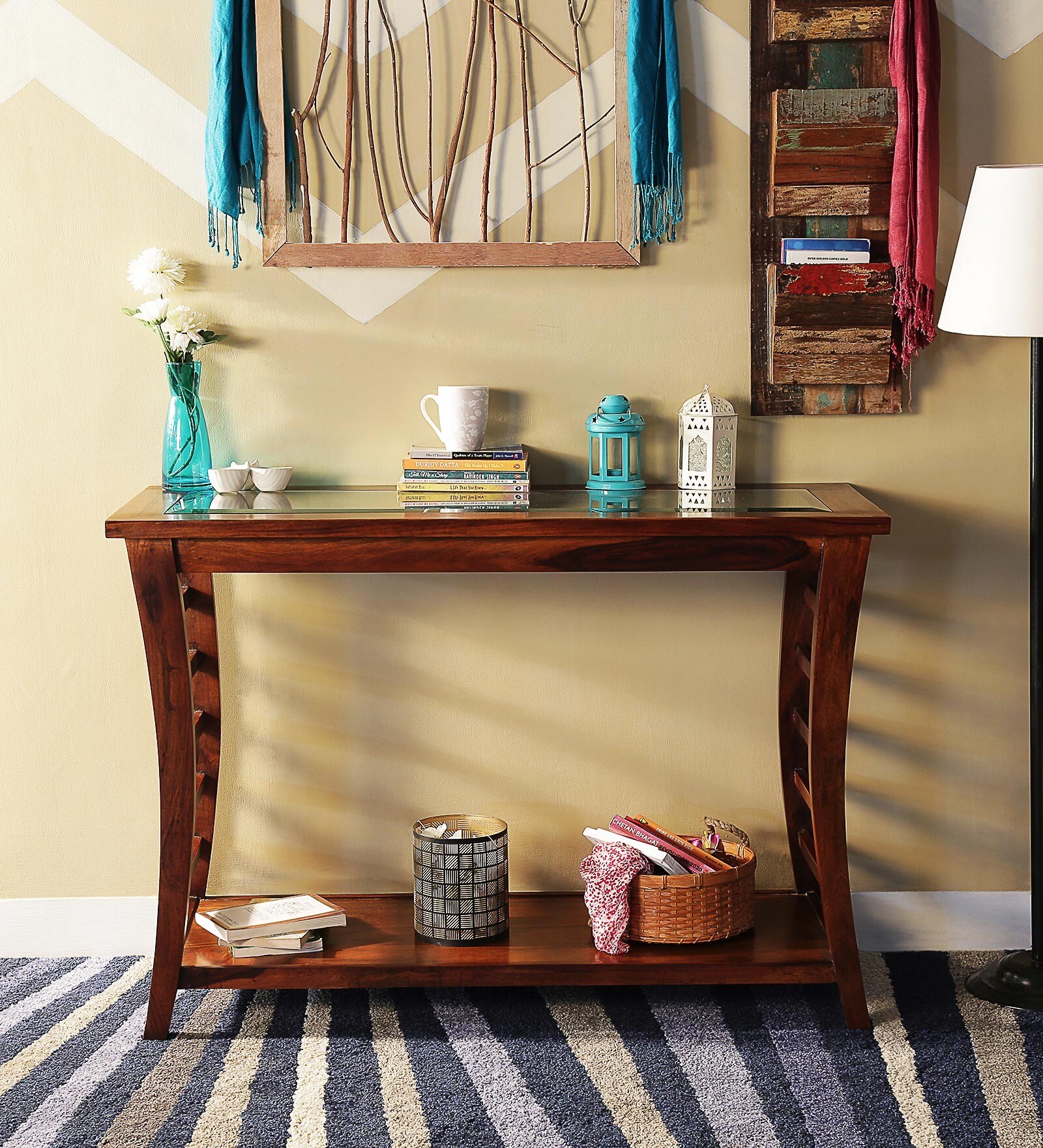 Buy Toston Console Table in Provincial Teak finish By Woodsworth Online ...
