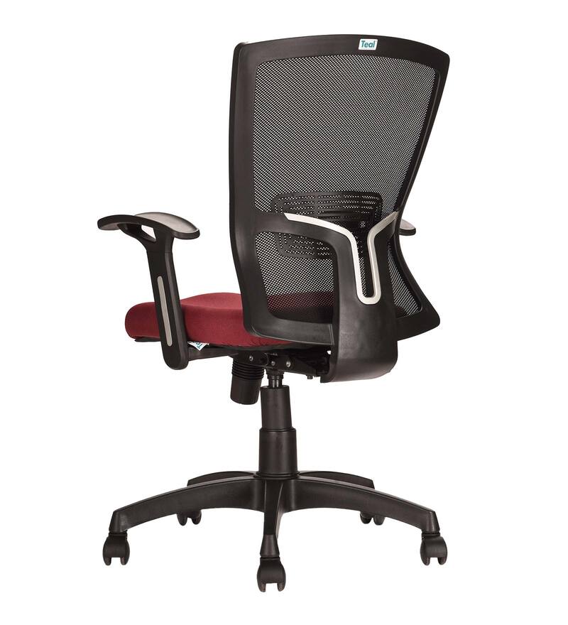 Buy Hector Mid Back Ergonomic Office Chair in Maroon Colour by Teal ...