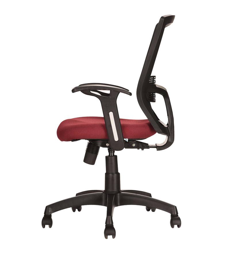 Buy Hector Mid Back Ergonomic Office Chair in Maroon Colour by Teal ...