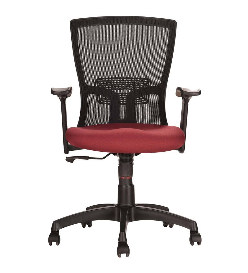 Buy Hector Mid Back Ergonomic Office Chair in Maroon Colour by Teal ...