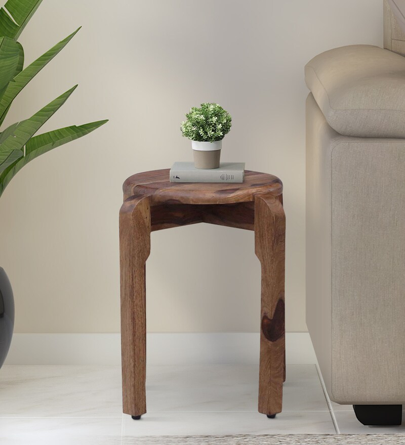 Buy Novokuz Sheesham Wood End Table In Rustic Teak Finish By Woodsworth ...
