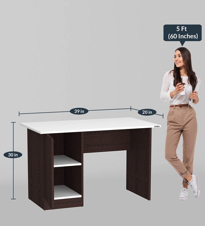 Buy Henrik Writing Table in Wenge & White Finish by Anikaa Online ...