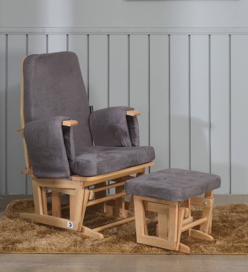 Buy Henson Glider Chair With Stool in Grey Colour by Nilkamal Online ...