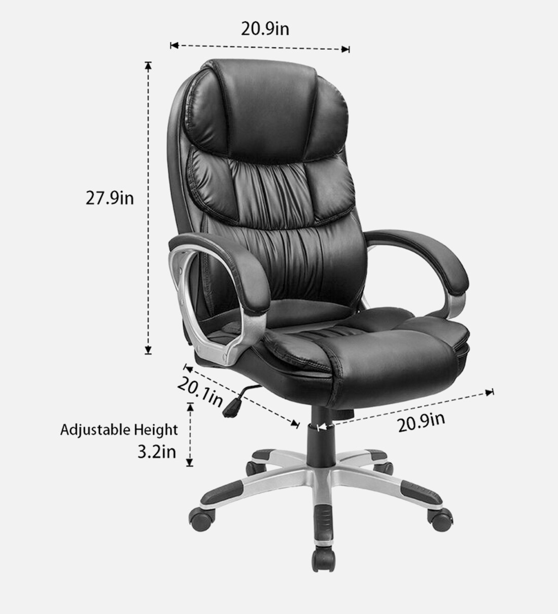 Buy Aspen High Back Executive Chair in Black Colour By Sms Furniture ...