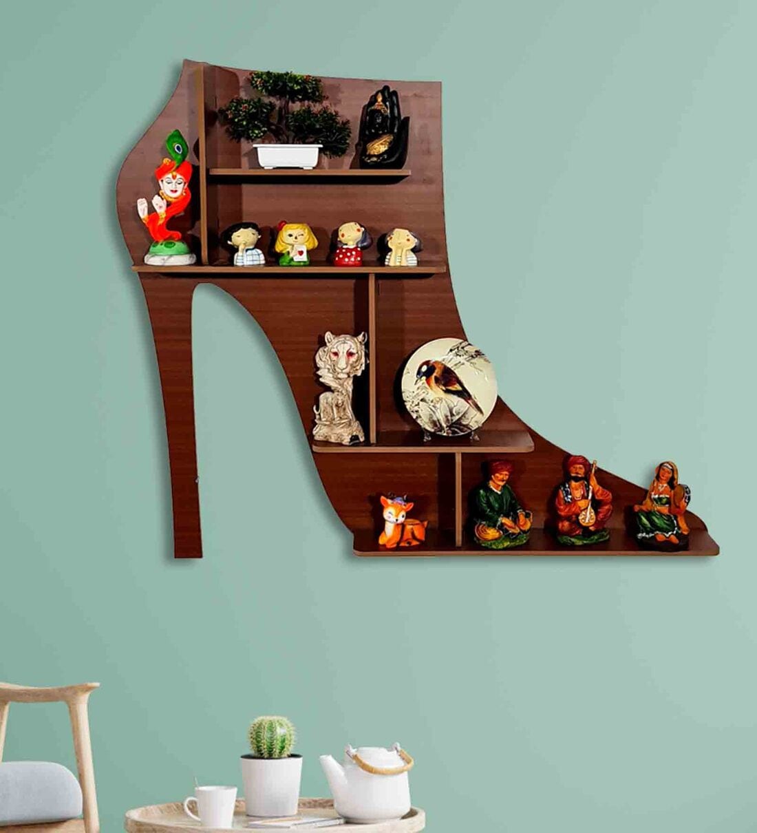 Buy High Heel Attractive MDF Wood Wall Shelf by DecoreMantra at 38% OFF ...