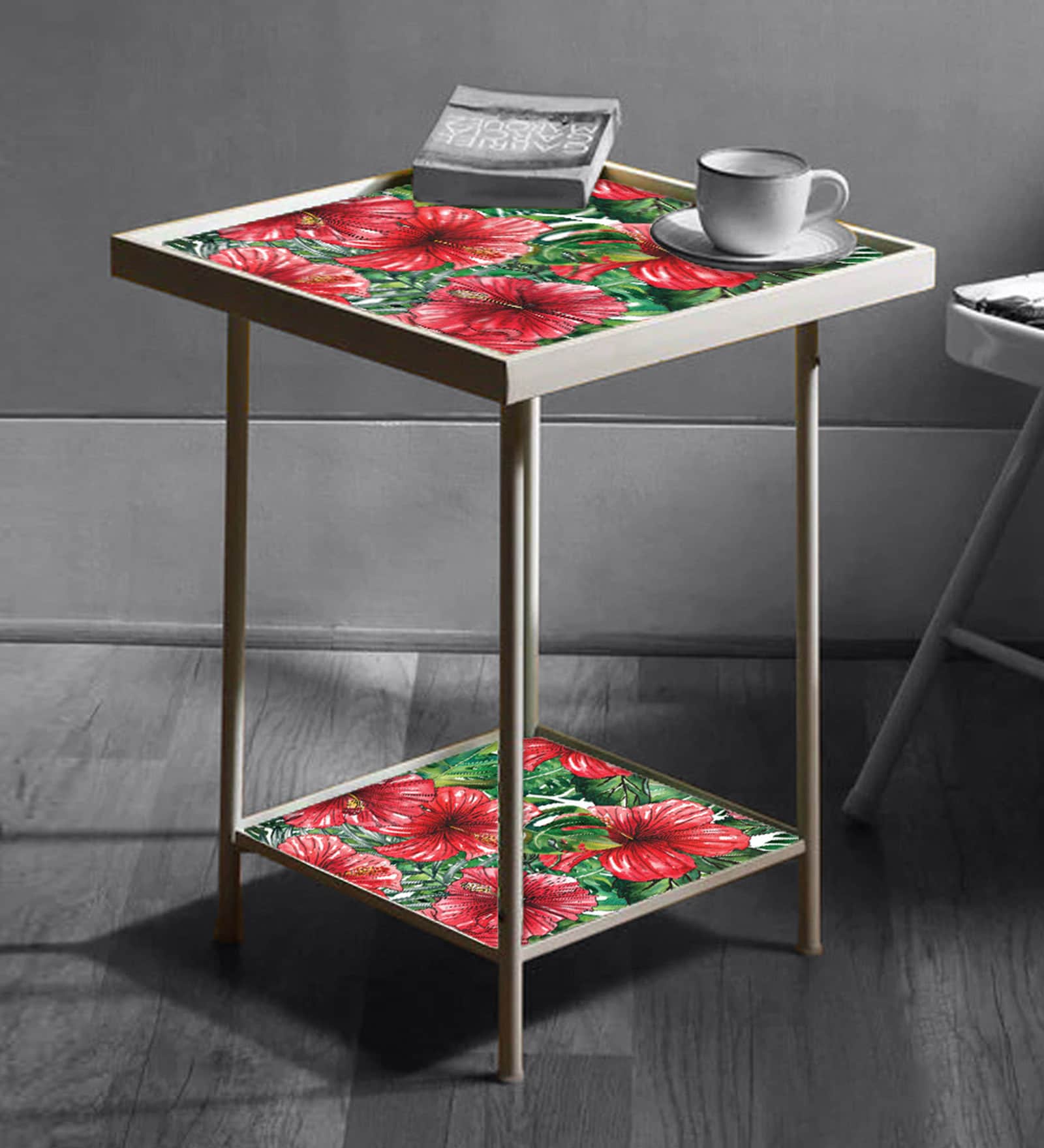Buy Hibiscus Print End Table in White Colour at 23% OFF by NUTCASE ...