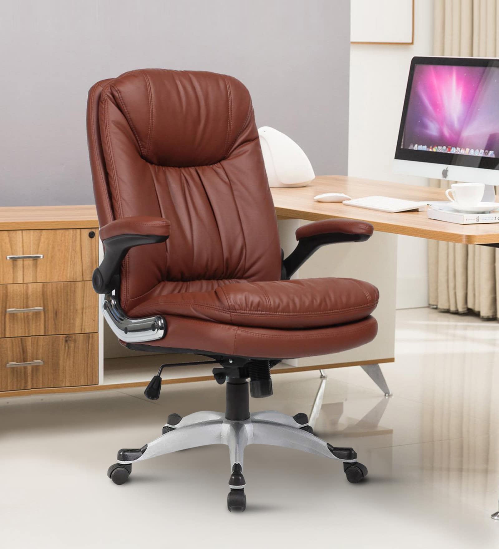 Buy Peter Leatherette Executive Chair in Brown Colour at 19% OFF by EFC ...