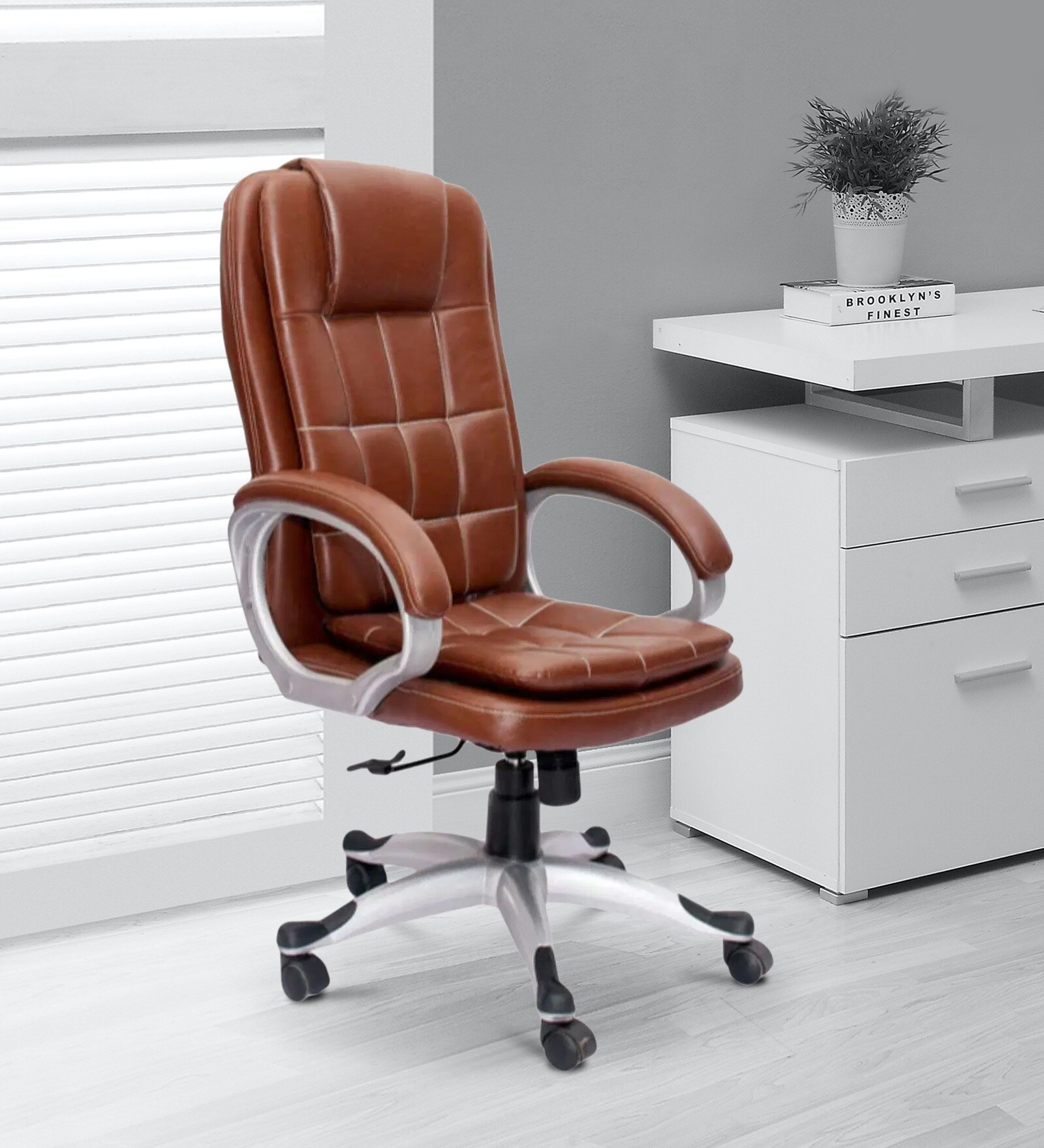 Buy Logan Leatherette Executive Chair In Tan Colour at 19% OFF by EFC ...
