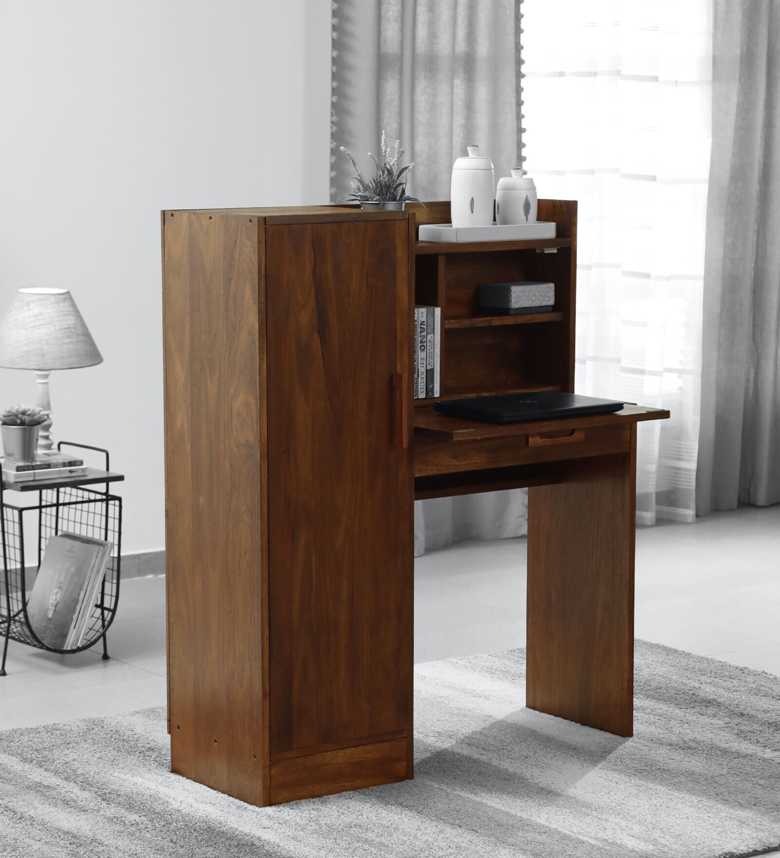 Buy Lucas Solid Wood Writing Table in Walnut Finish at 9% OFF by ...