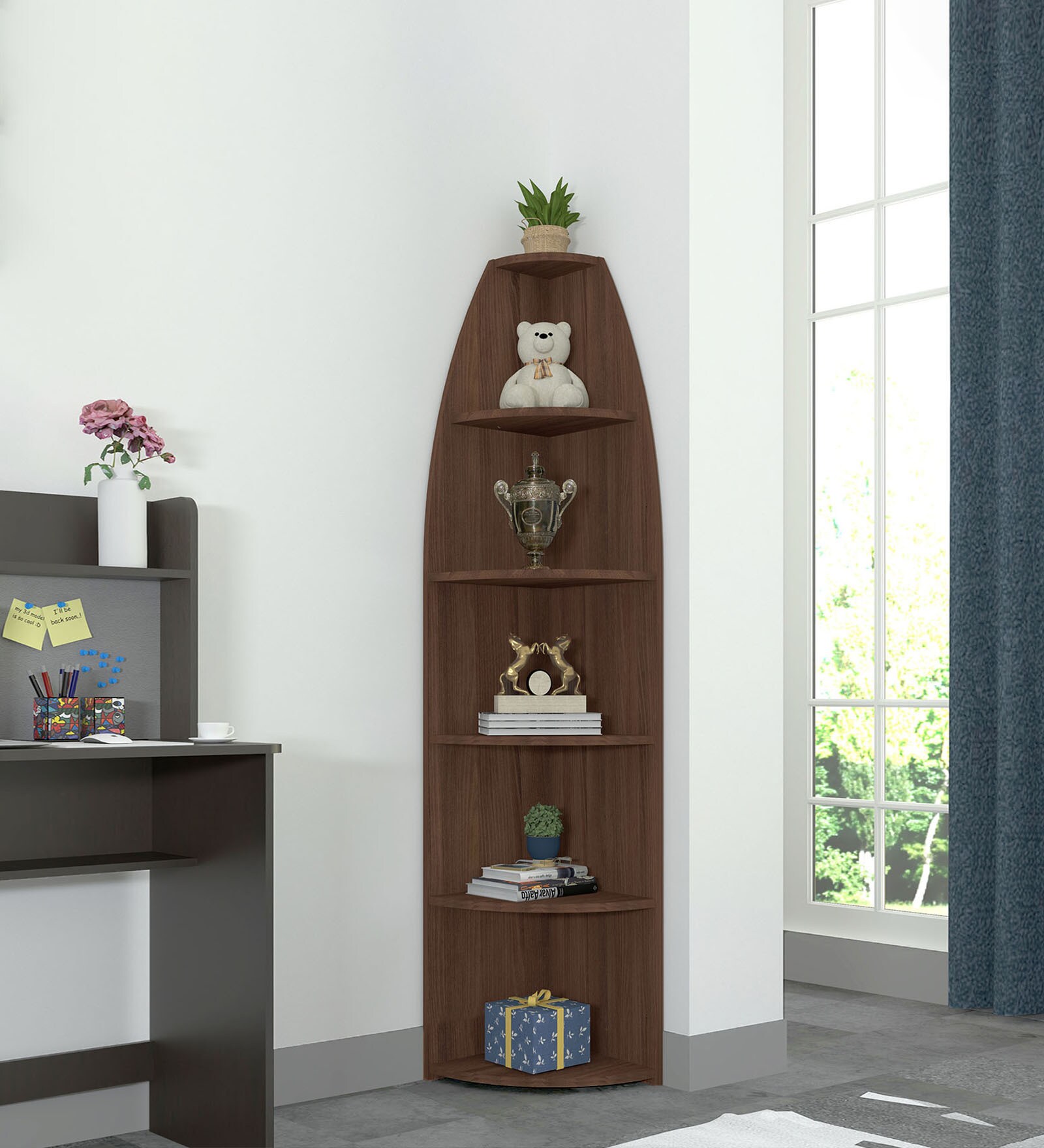 Buy Hilton Book Shelf in Moulded Acacia Finish at 30% OFF by Trevi ...