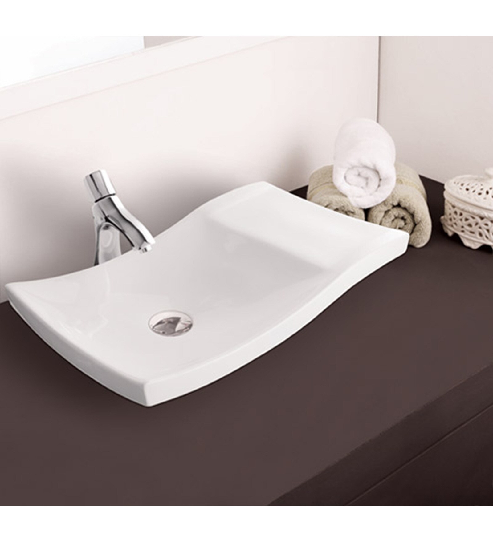 Buy Hindware Nile Ceramic Table Top Wash Basin (Model No: 91081) Online ...