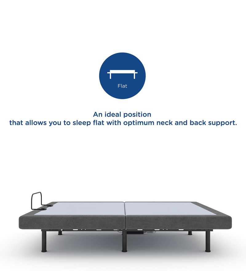 Buy Hi-Tech Metal King Size Bed in White & Grey Finish by Doctor Dreams ...