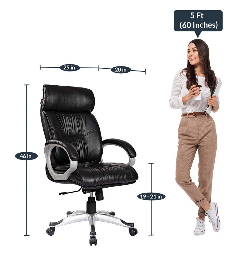Buy High Back Exceutive Chair In Black Colour By Adiko Systems Online ...