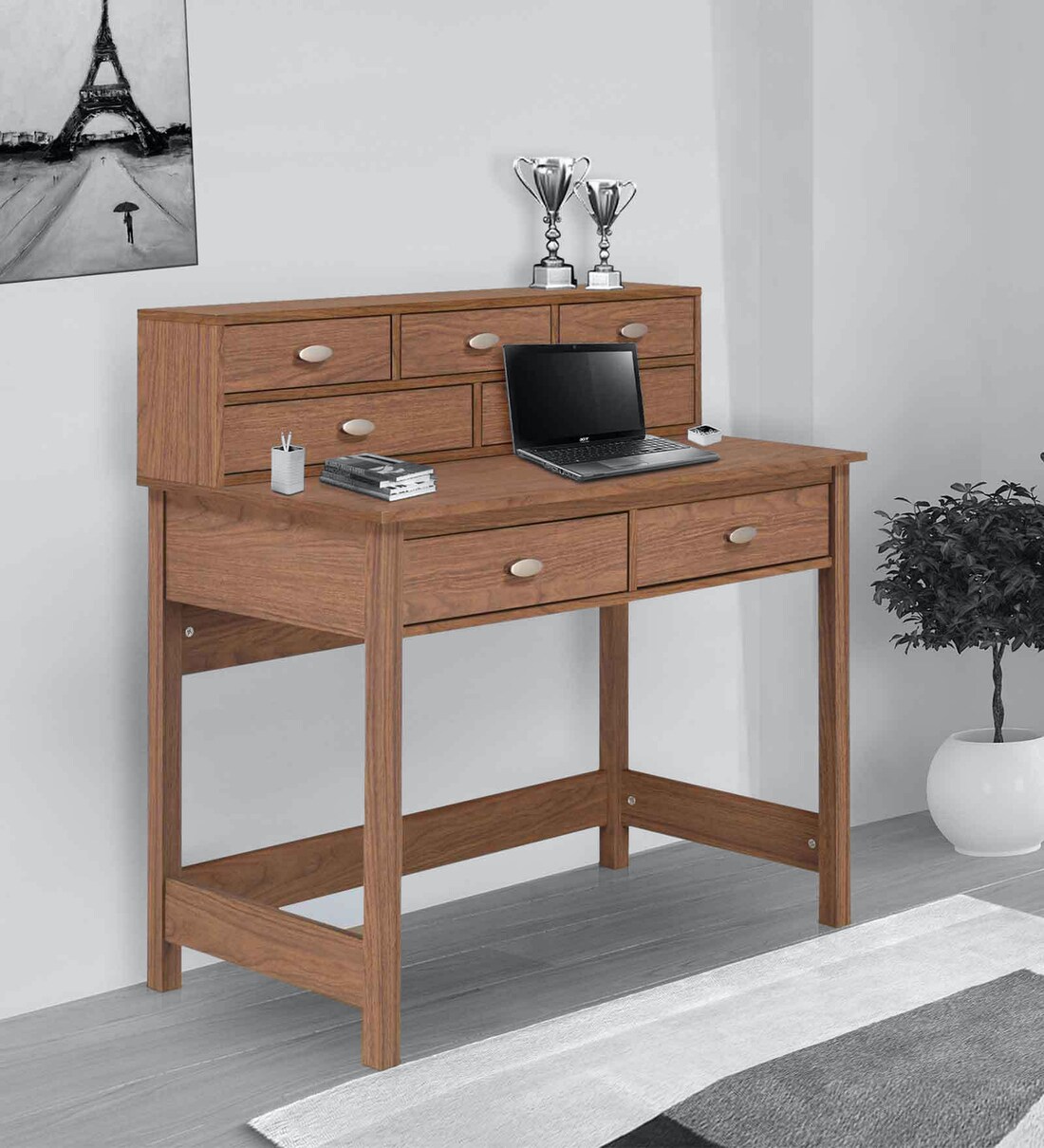 Buy Hoffman Study Desk in Walnut Colour at 74% OFF by @home | Pepperfry