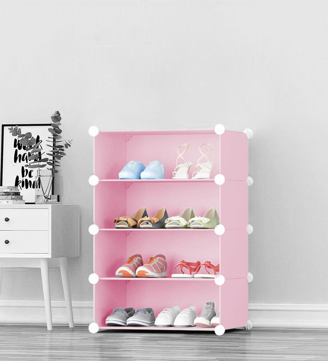 Buy Homa Collapsible Shoe Rack in Pink Colour at 41% OFF by DIY ...