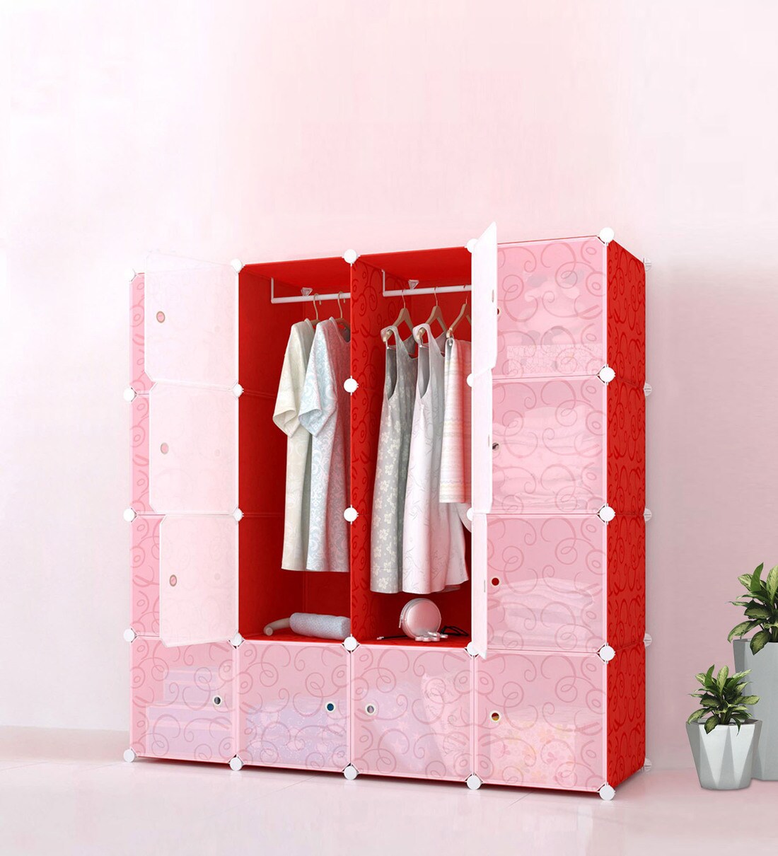Buy Homa Folding Wardrobe in Red Colour at 22% OFF by DIY Furniture ...