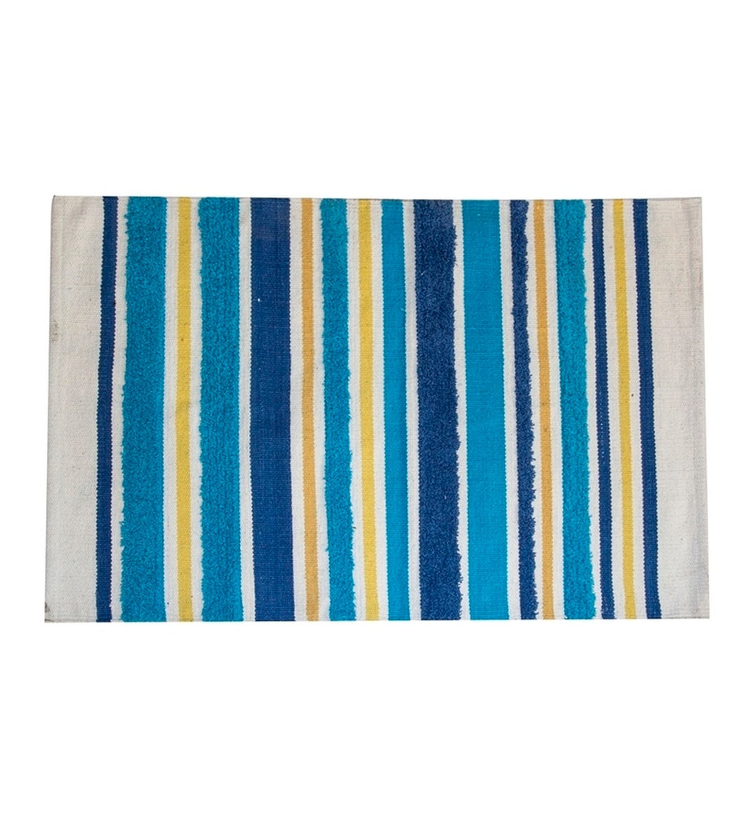 Buy Blue Cotton Abstract Pattern 35X24 Inch Max Absorbant Door Mat by ...