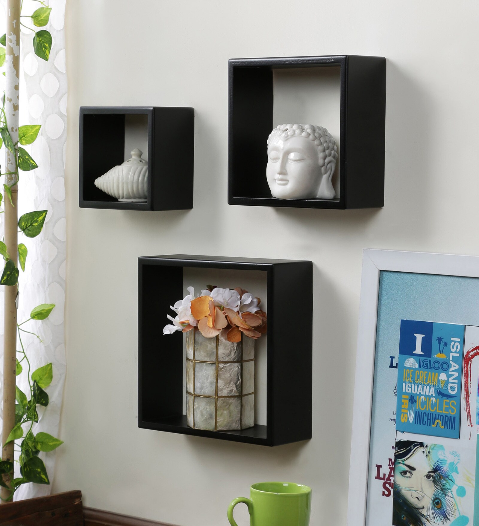 Buy Set of 3 Engineered Wood Cube Wall Shelf by Home Sparkle at 25% OFF ...
