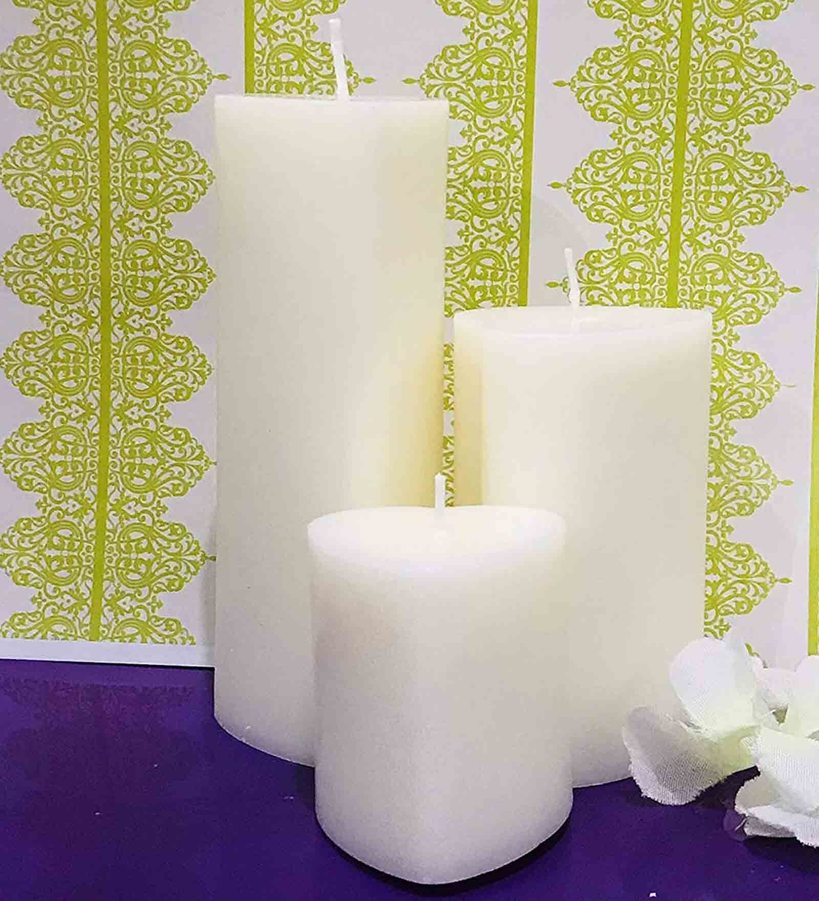 Buy Heart-Shape White Soy Wax Pack Of 3 Scented Pillar Candle at 39% ...