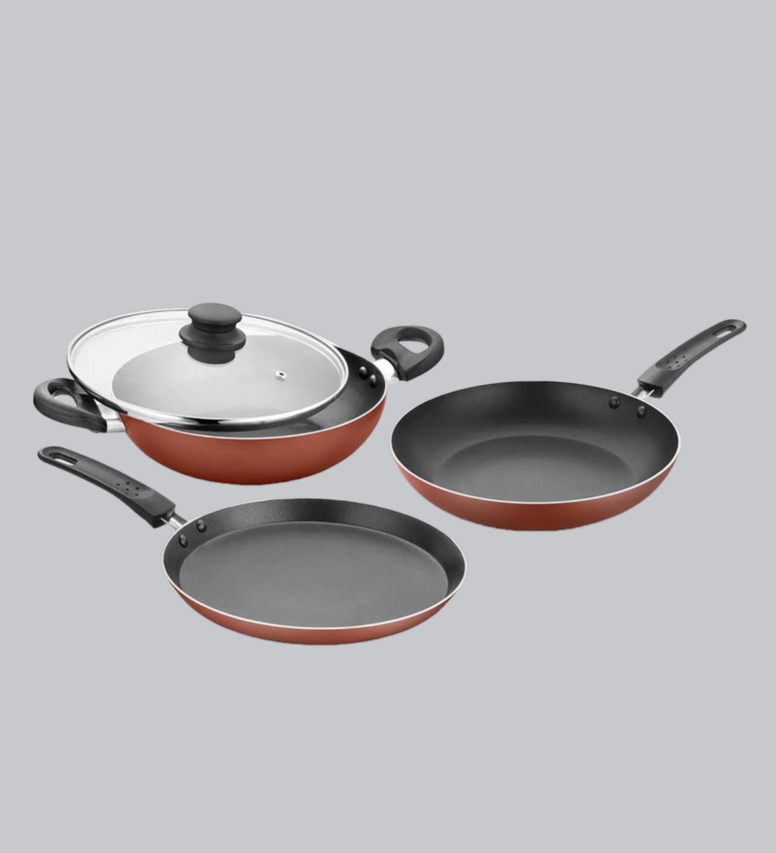 Buy Aluminium Non-Stick Cookware- Set of 3 Online - Discontinued ...