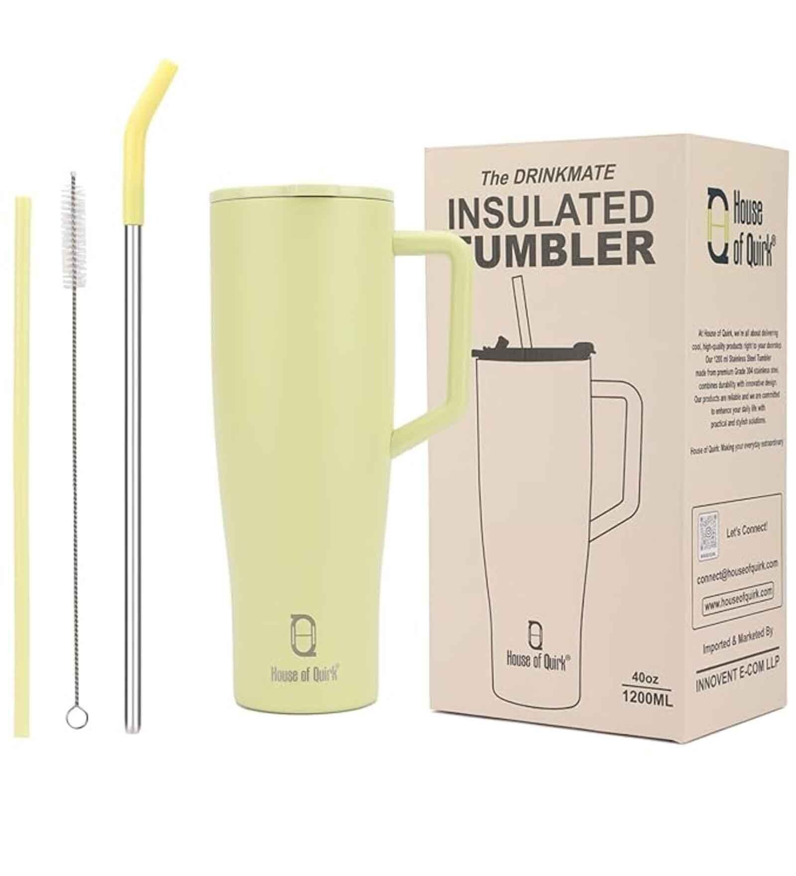 Buy House of Quirk 1200ML Drinkmate Tumbler with Handle and 2 Straw ...