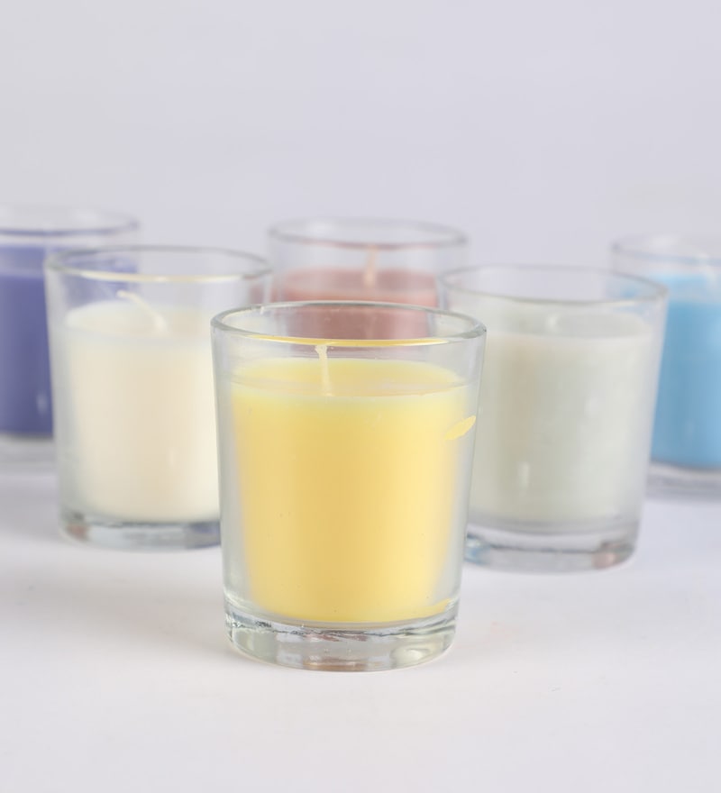 Buy Multi Fragranced Aroma Set of 6 Scented Candles by Hosley Online ...