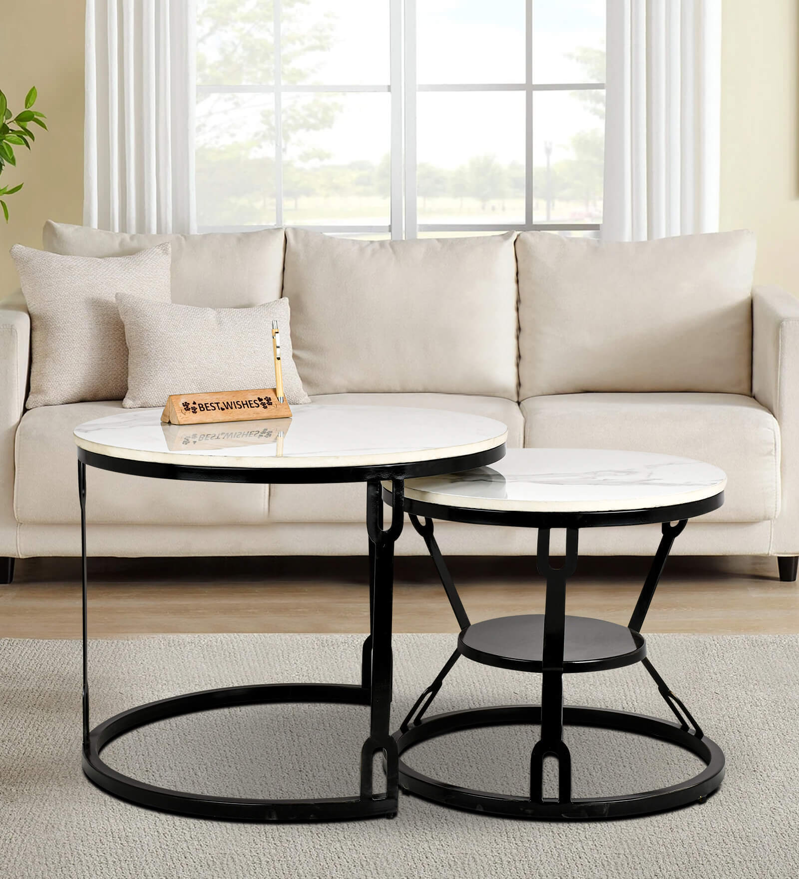 Buy Housen Metal Nesting Coffee Table In Black Finish at 25% OFF by ...