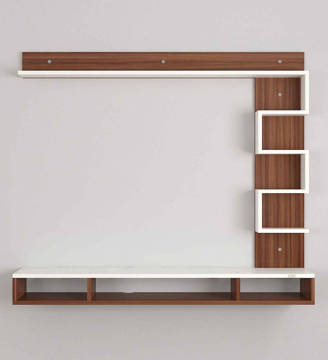Buy Hubert TV Unit in Classic Walnut & Frosty White Finish for TVs up ...