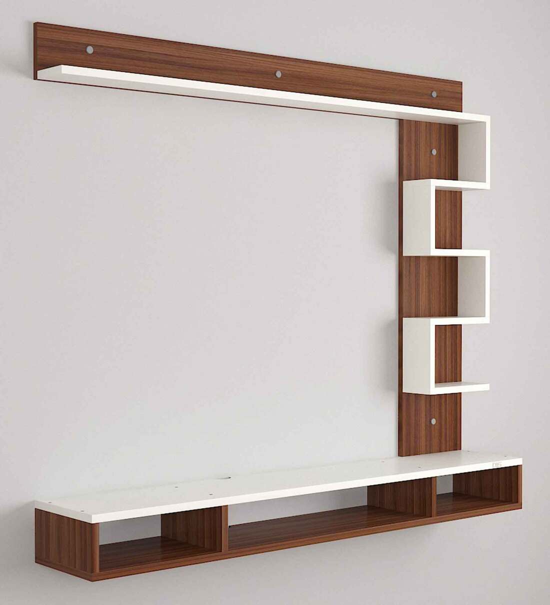 Buy Hubert TV Unit in Classic Walnut & Frosty White Finish for TVs up ...