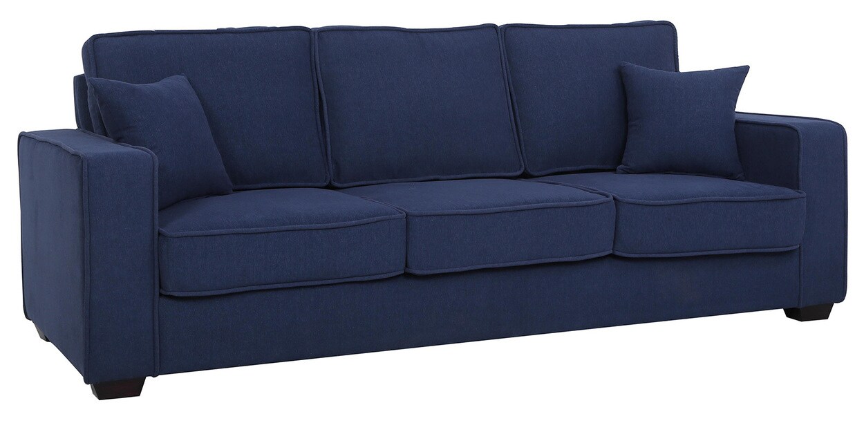 Buy Hugo Fabric 3 Seater Sofa In Navy Blue Colour By Woodsworth Online ...