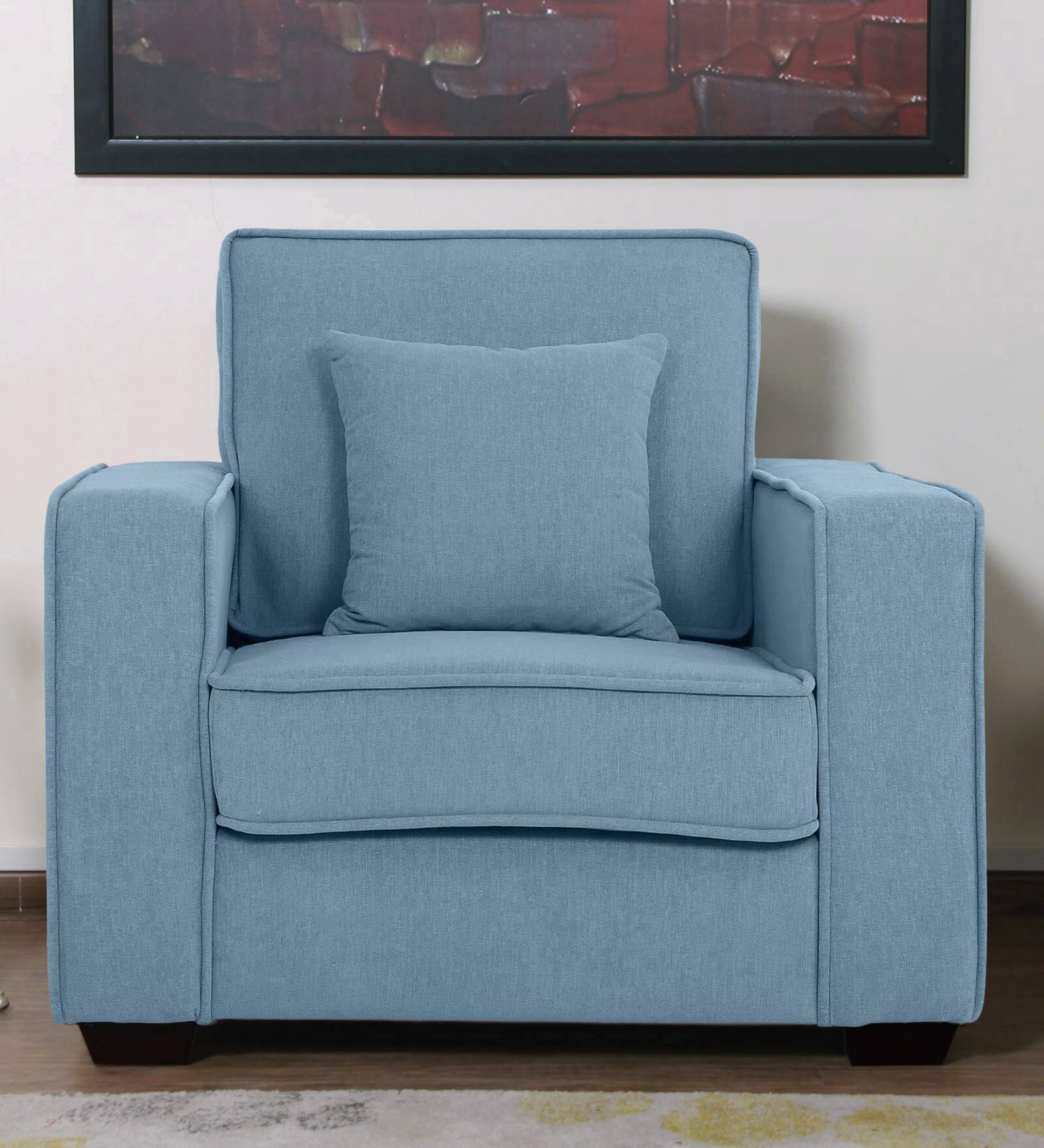 Buy Hugo 1 Seater Sofa in Ice Blue Colour at 2% OFF by Woodsworth from ...