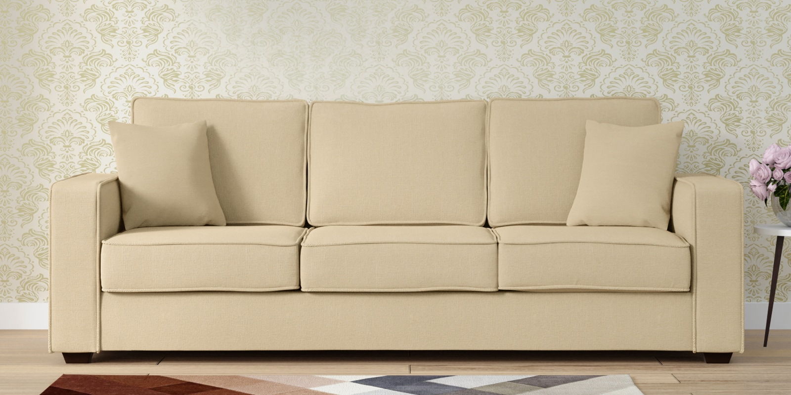 Buy Hugo 3 Seater Sofa in Beige Colour - CasaCraft at 2% OFF by ...
